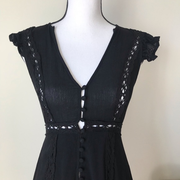 LF | Dresses | Lf Black Button Down High Low Dress | Poshmark